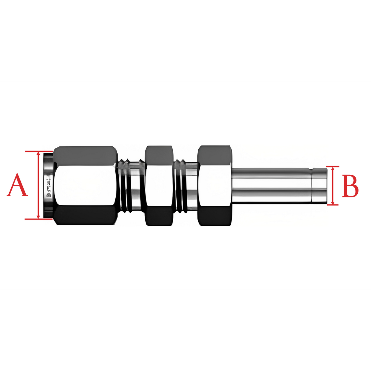 Superlok A (O.D.) X B (O.D.) Tube Stub Bulkhead Reducer Stainless Steel ...